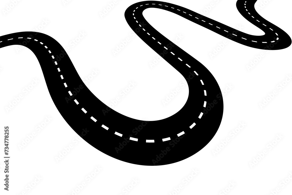 U shape or S shape curved road on Transparent background-PNG Stock ...