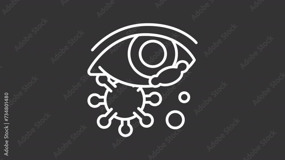 Eye diseases animation library. Perception disorders animated white ...