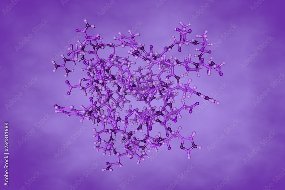 NMR Structure of single-chain insulin on very peri background ...