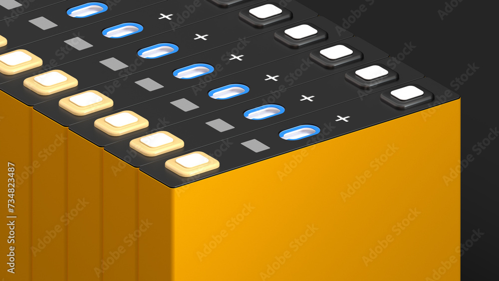 closeup Structural solid-state battery pack for Electric Vehicle ...