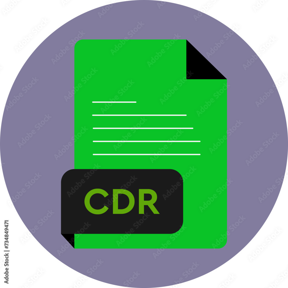 CDR File Extension icon Malachite and black color Crisp Corners ...