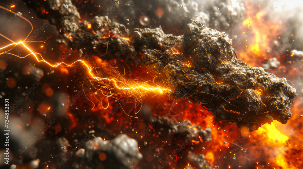 In the fiery dance of combustion, the raw power of fire is unleashed ...