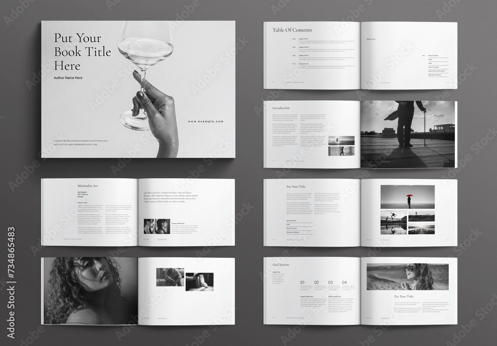 Book Title Layout Design Template Landscape Stock Template | Adobe Stock