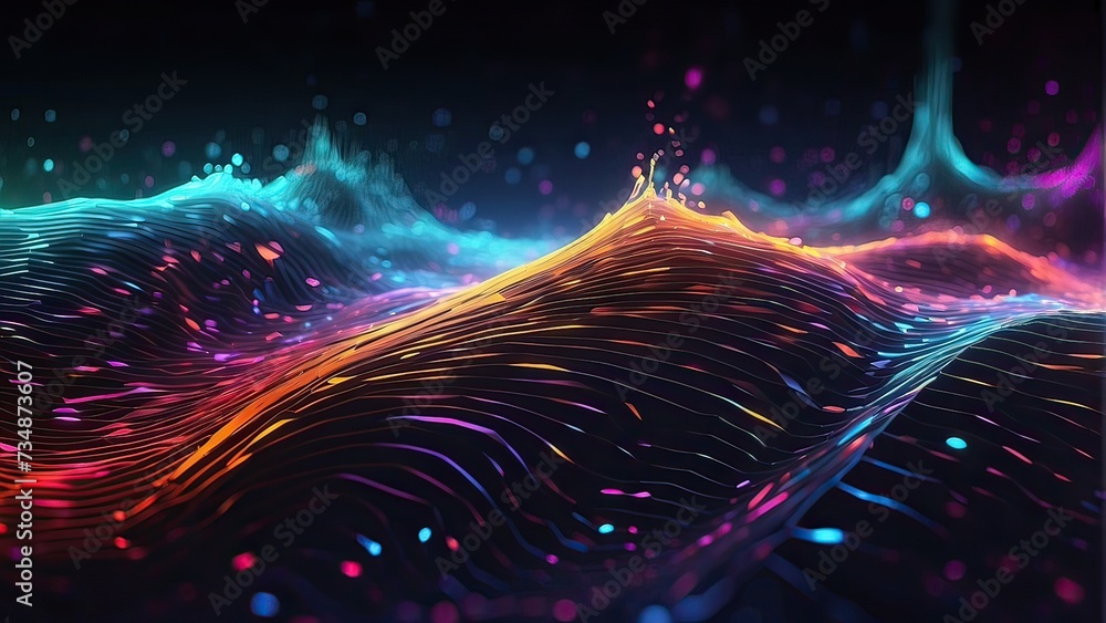 Vortex Stream and Wave Background, Futuristic Data Stream and Wave ...