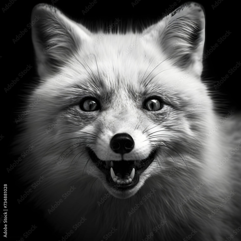AI generated illustration of a fox staring directly at the camera ...