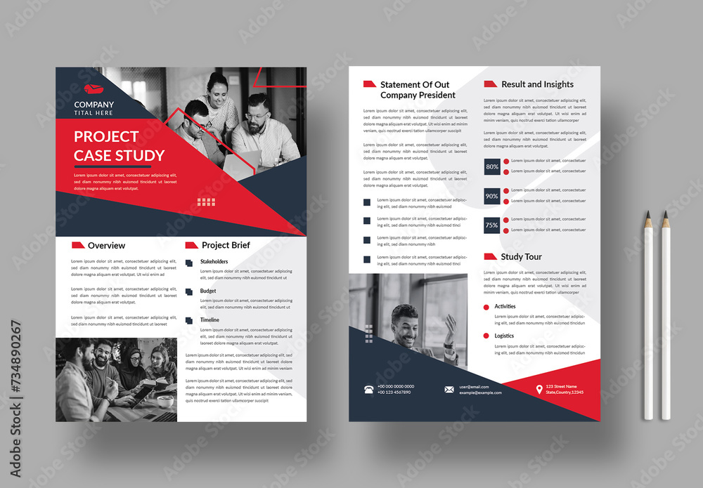 Case Study Design Layout Stock Template | Adobe Stock