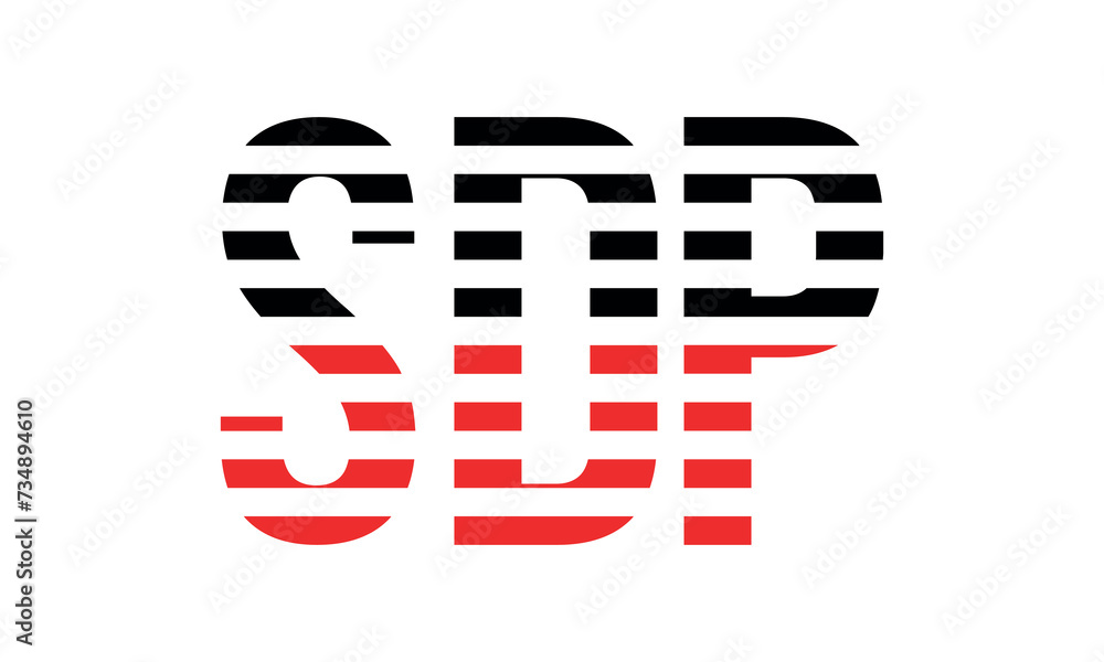 SDP three initial letter iconic line negative space minimal logo design ...