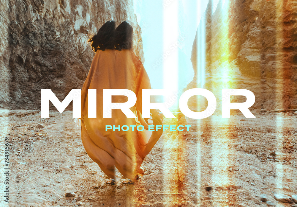 Fractal Mirror Photo Effect Mockup Stock Template | Adobe Stock