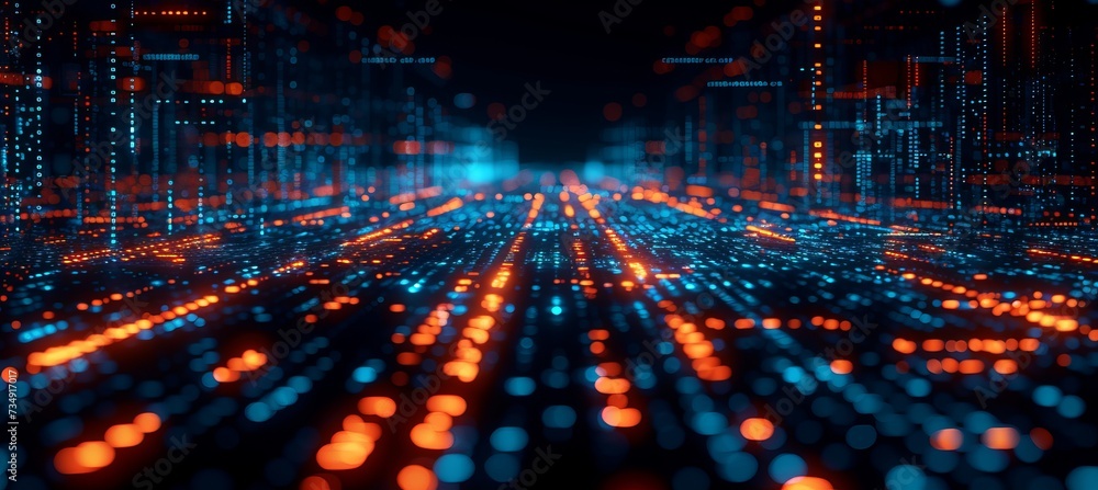 Foto de Secure encryption dynamic and dramatic coding data with symbols and source code ...