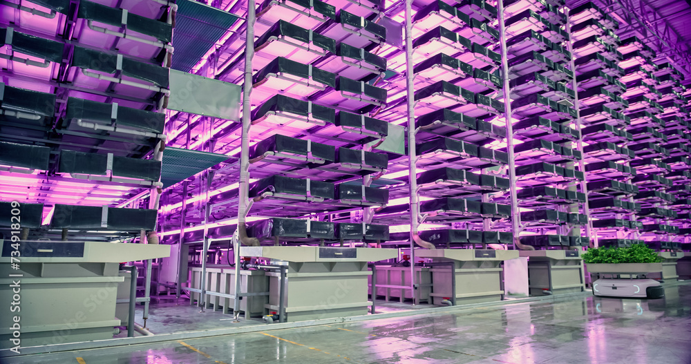 Autonomous Robots Vertical Farming Logistics Warehouse: Farm Robots ...