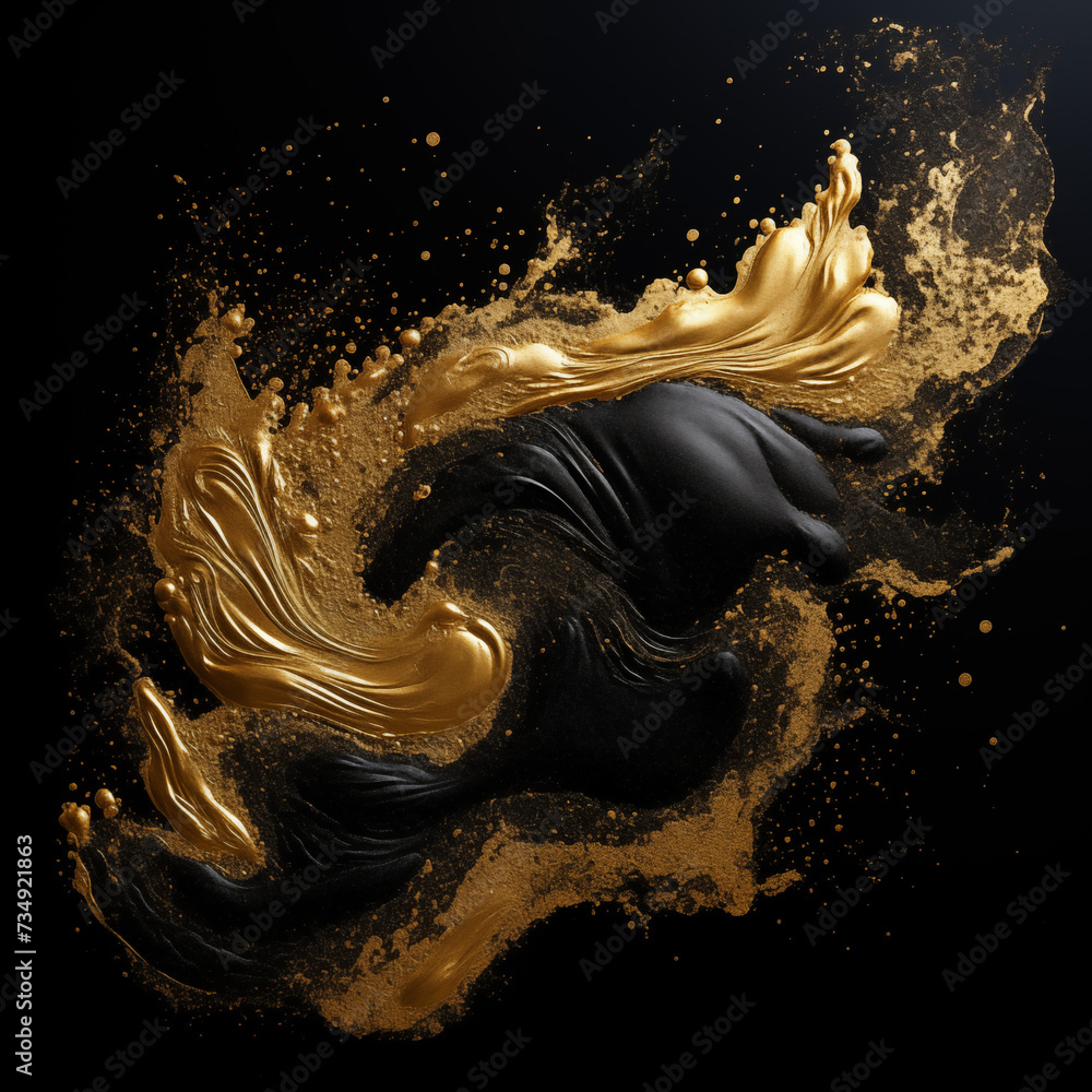 Illustration of gold glitter paint dripping from the top of the image ...