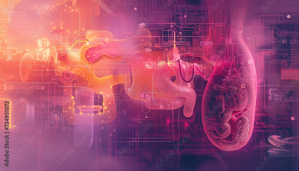 An abstract illustration of the process of 3D printing personalized ...