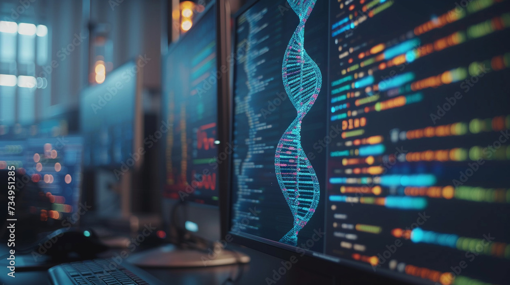 Detailed view of a computer interface used by geneticists showing a ...