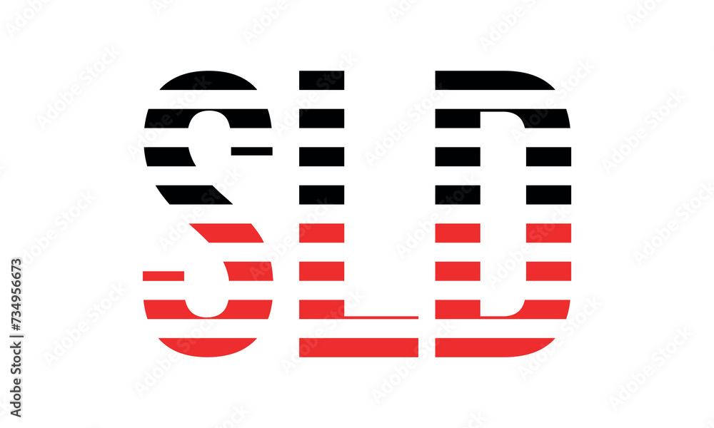 SLD three initial letter iconic line negative space minimal logo design ...