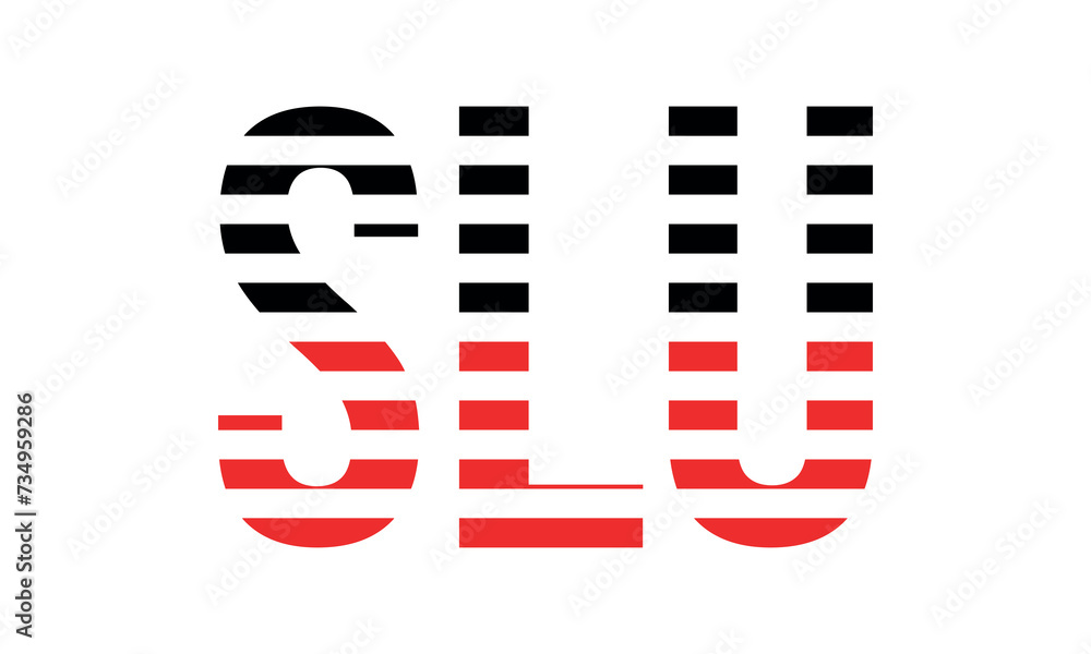 SLU three initial letter iconic line negative space minimal logo design ...