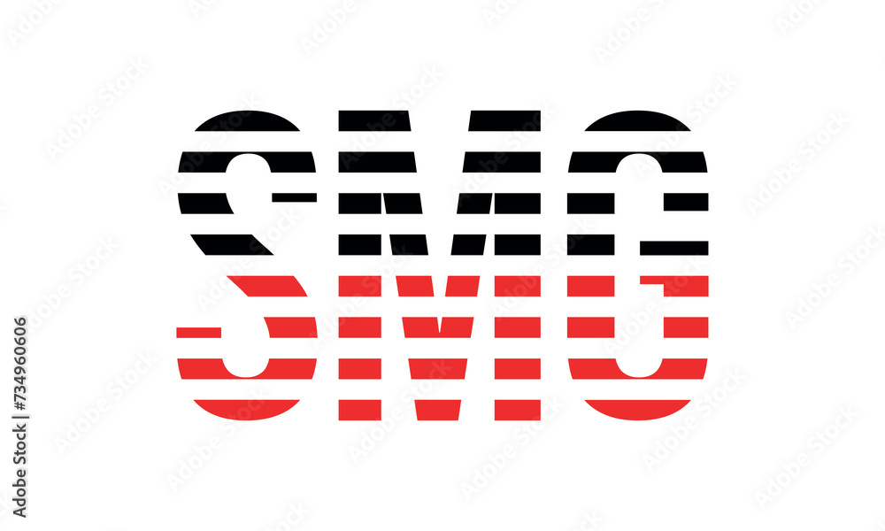 SMG three initial letter iconic line negative space minimal logo design ...