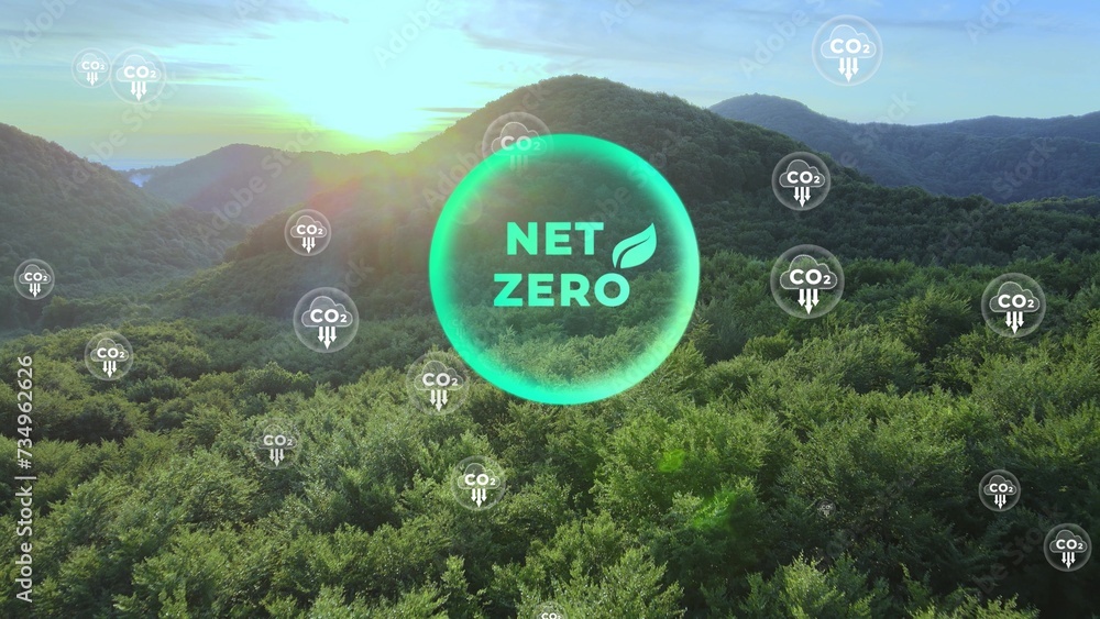 Net zero environment sustainable concept with decreasing carbon CO2 ...