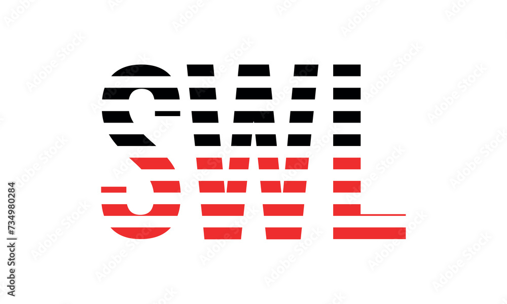 SWL three initial letter iconic line negative space minimal logo design ...