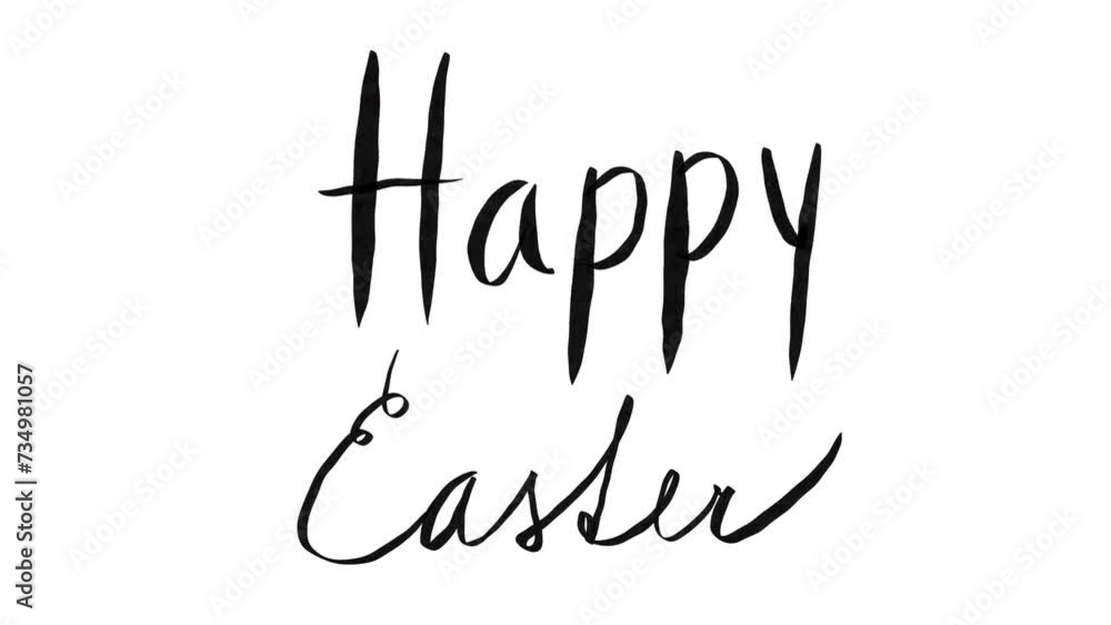 Vidéo Stock Happy Easter headline. Animated hand drawn calligraphy ...
