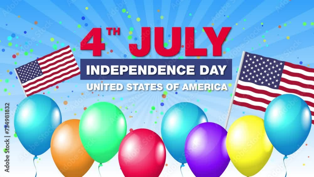 Happy 4th of July. Animated intro for Independence Day. Happy ...