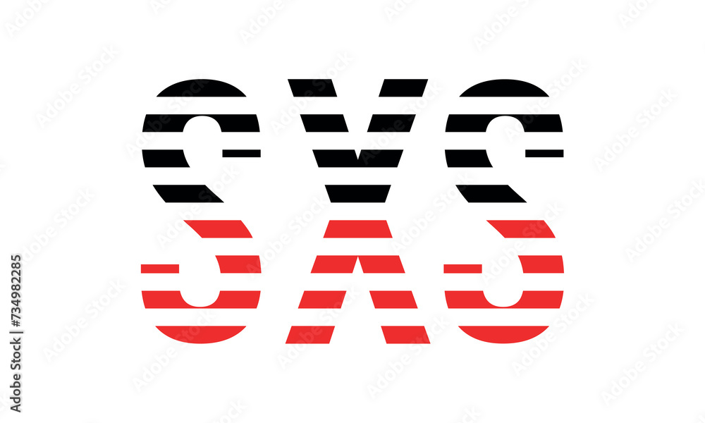 SXS three initial letter iconic line negative space minimal logo design ...