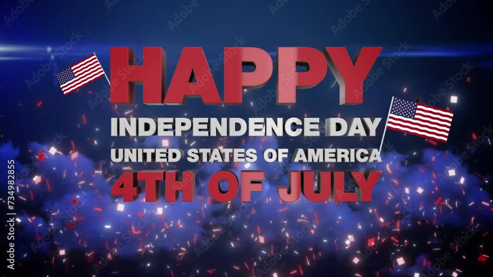 Vidéo Stock Happy 4th of July. Animated intro for Independence Day ...