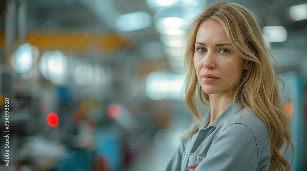 Female manager scolding employee in modern industry factory. Worker ...