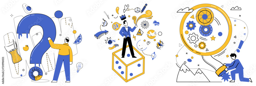 Advanced technology vector illustration. Breakthroughs in engineering ...