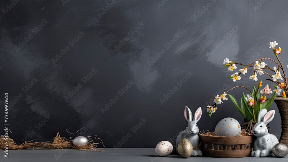 frohe ostern hintergrund panorama banner gruÃŸkarte - osterei mit ...