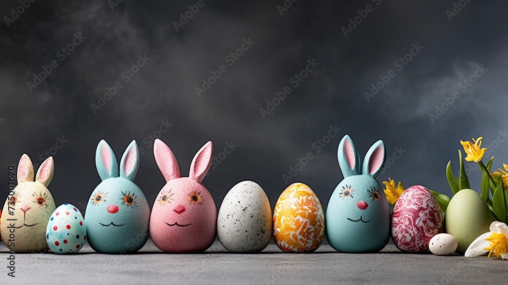frohe ostern hintergrund panorama banner gruÃŸkarte - osterei mit ...