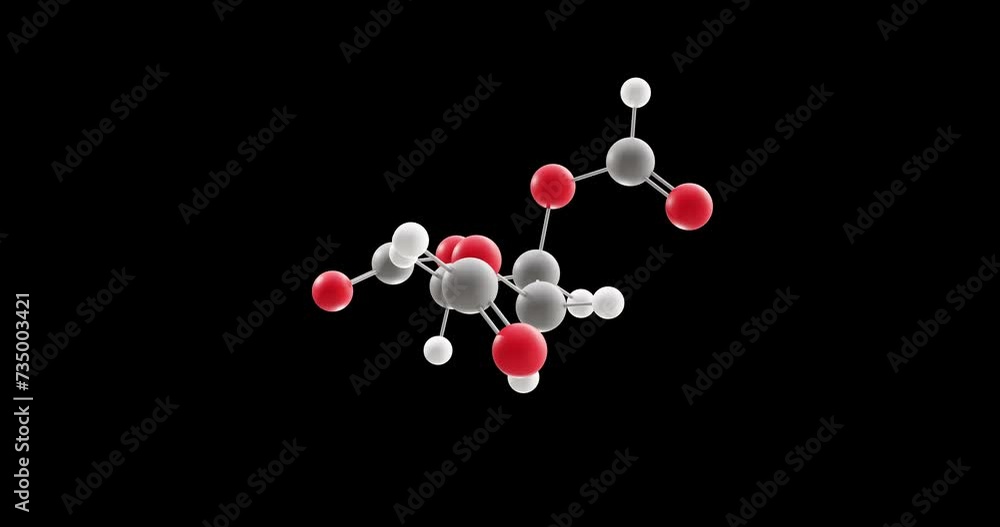 Triglyceride molecule, rotating 3D model of triformin, looped video on ...