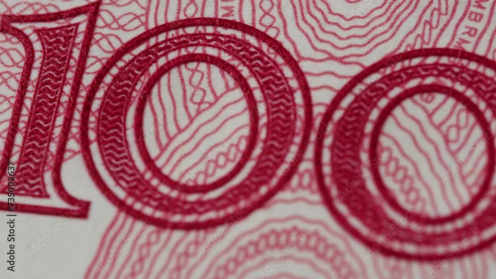 Detailed close up of 100 Yuan, the Chinese currency. 100 Renminbi the ...