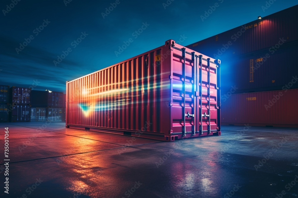 Isolated Strength A single container stands resolute on an empty ...