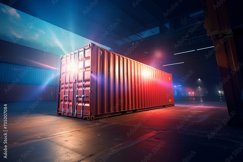 Isolated Strength A single container stands resolute on an empty ...