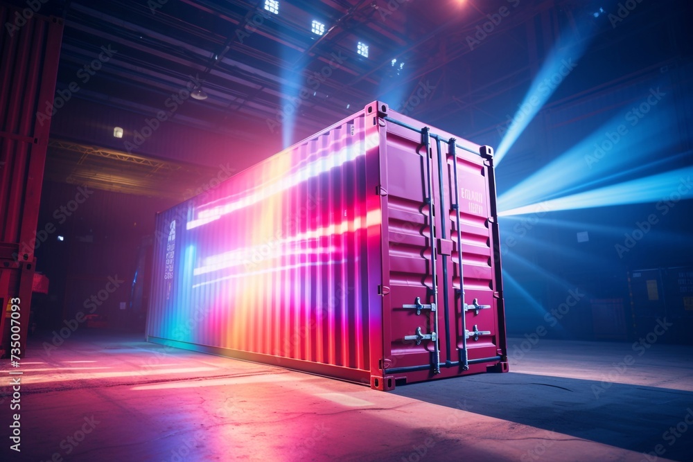 Isolated Strength A single container stands resolute on an empty ...