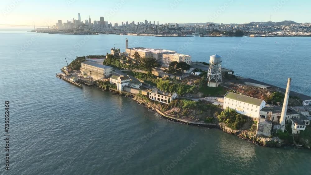 Alcatraz Island At San Francisco California United States. Aerial Beach ...