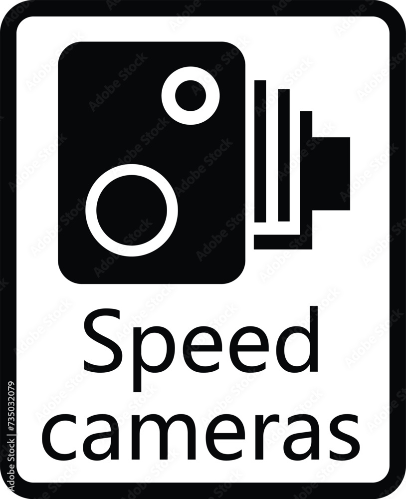 Vecteur Stock Speed camera icon. Monochrome road speed camera sign ...