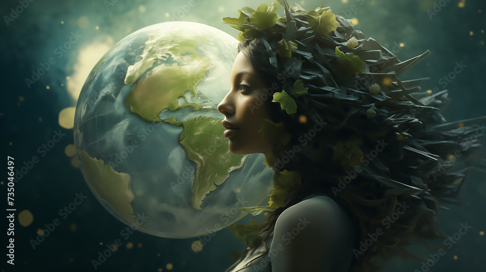 Foto de spirit of Earth Day in a surreal and captivating image. Imagine ...