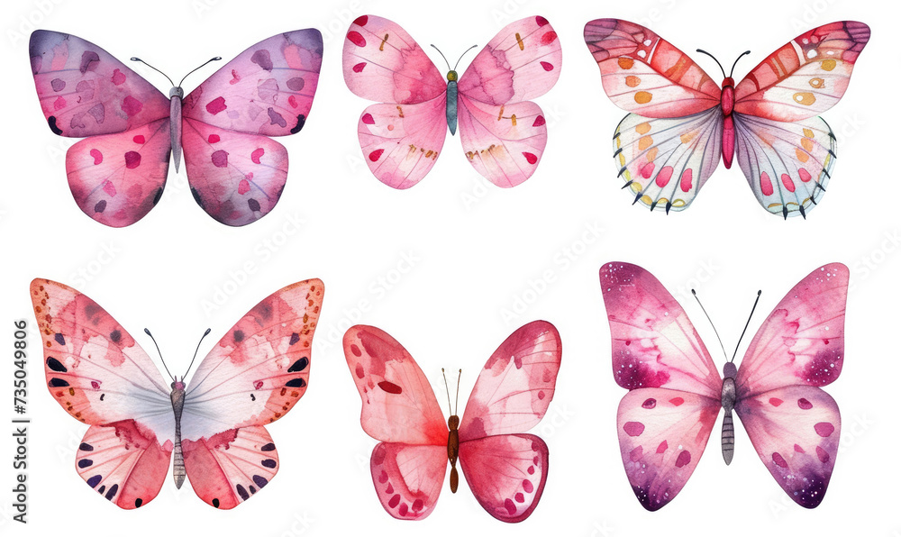 Butterflies clipart set. Pink butterfly. Girl baby shower design ...