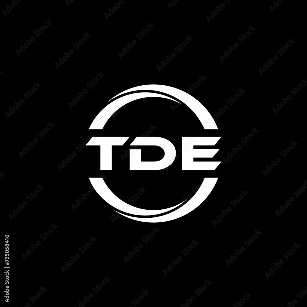 TDE letter logo design with black background in illustrator, cube logo ...