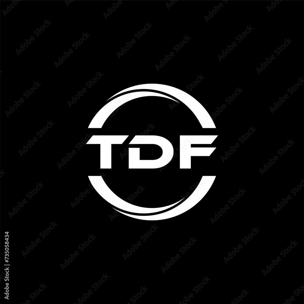 TDF letter logo design with black background in illustrator, cube logo ...