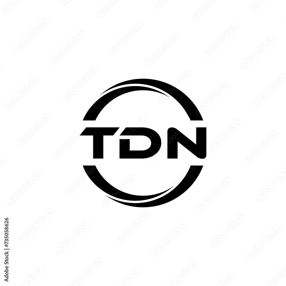 TDN letter logo design with white background in illustrator, cube logo ...