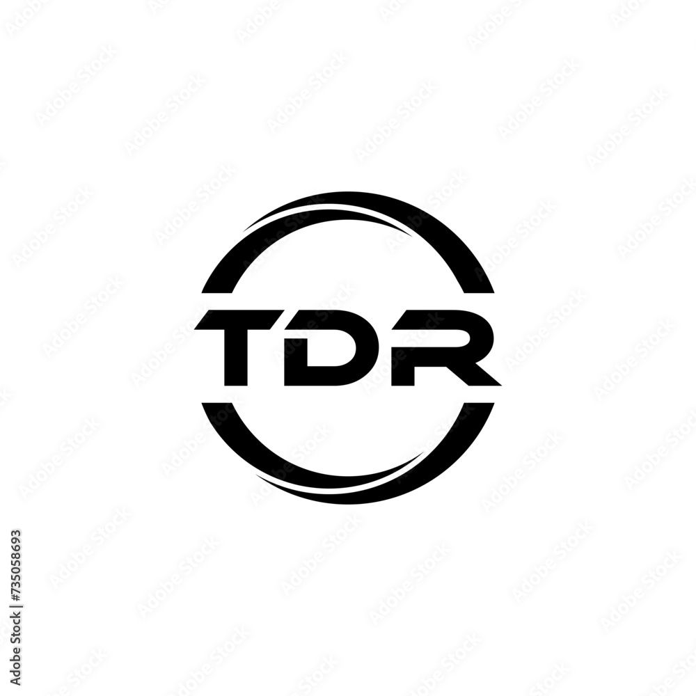 TDR letter logo design with white background in illustrator, cube logo ...