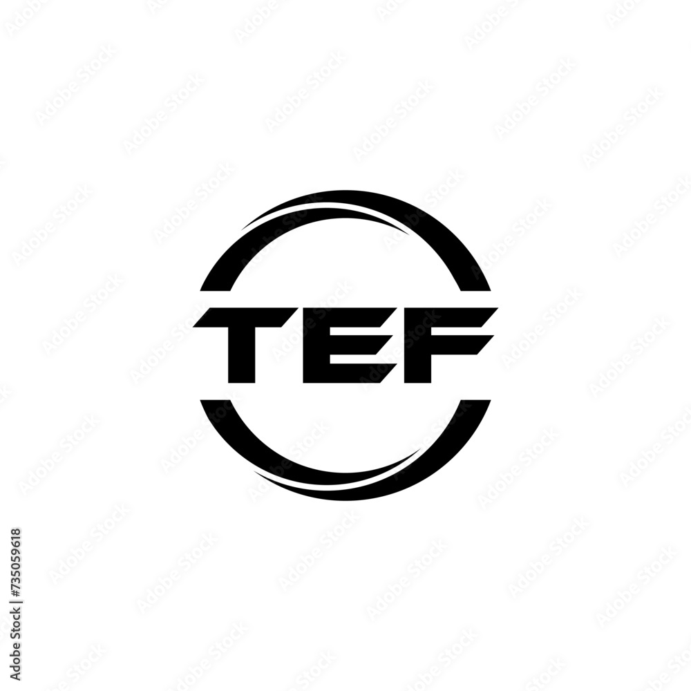 TEF letter logo design with white background in illustrator, cube logo ...