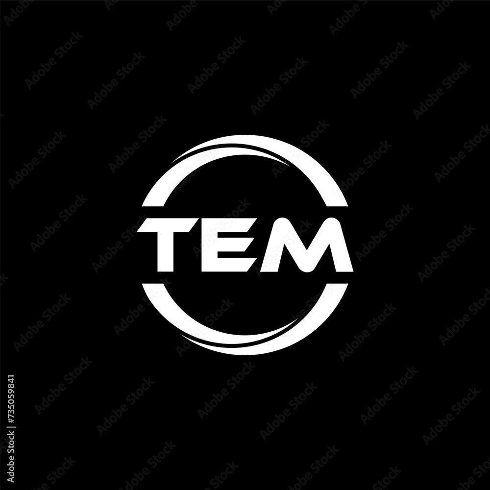 TEM letter logo design with black background in illustrator, cube logo ...