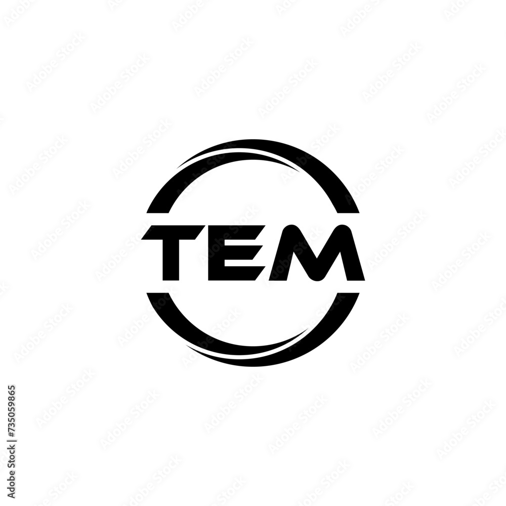 TEM letter logo design with white background in illustrator, cube logo ...