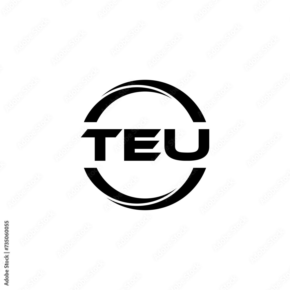 TEU letter logo design with white background in illustrator, cube logo ...