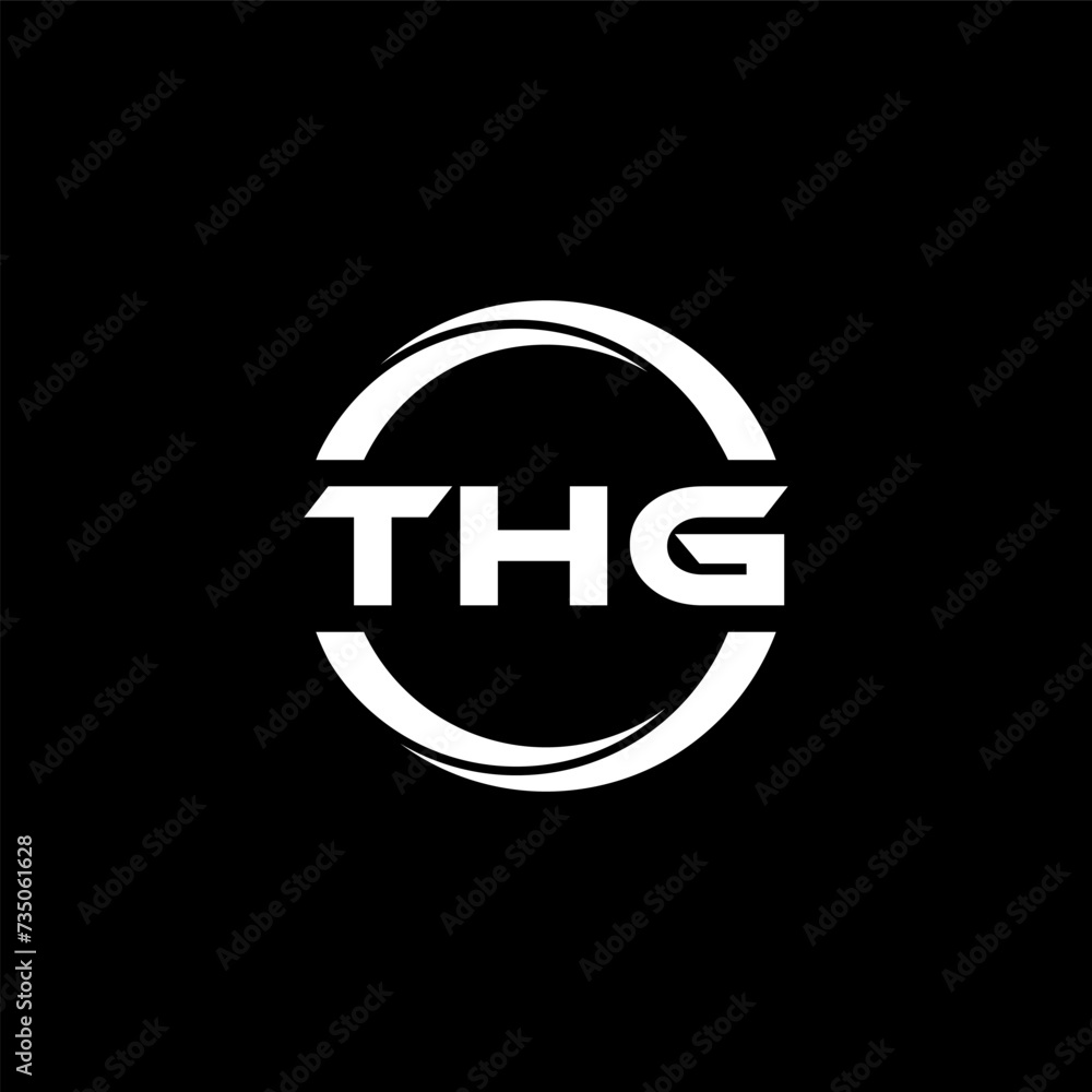 THG letter logo design with black background in illustrator, cube logo ...