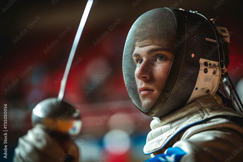 Olympic games. Portrait of an Olympic fencer. Stock Photo | Adobe Stock