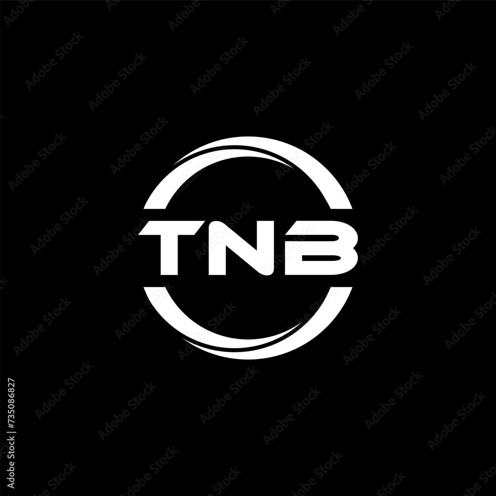 TNB letter logo design with black background in illustrator, cube logo ...
